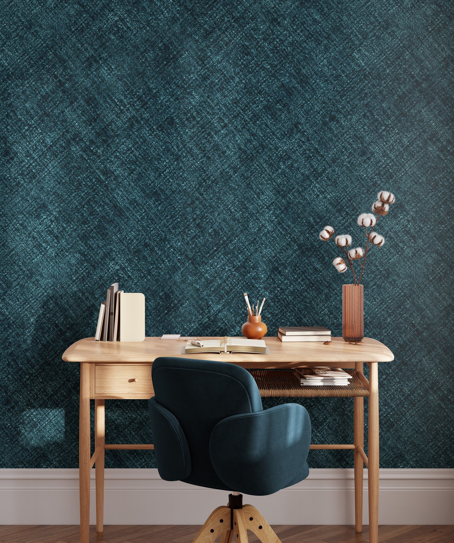 Blue Texture Print Wallpaper Faux Grasscloth Print in Navy - Etsy