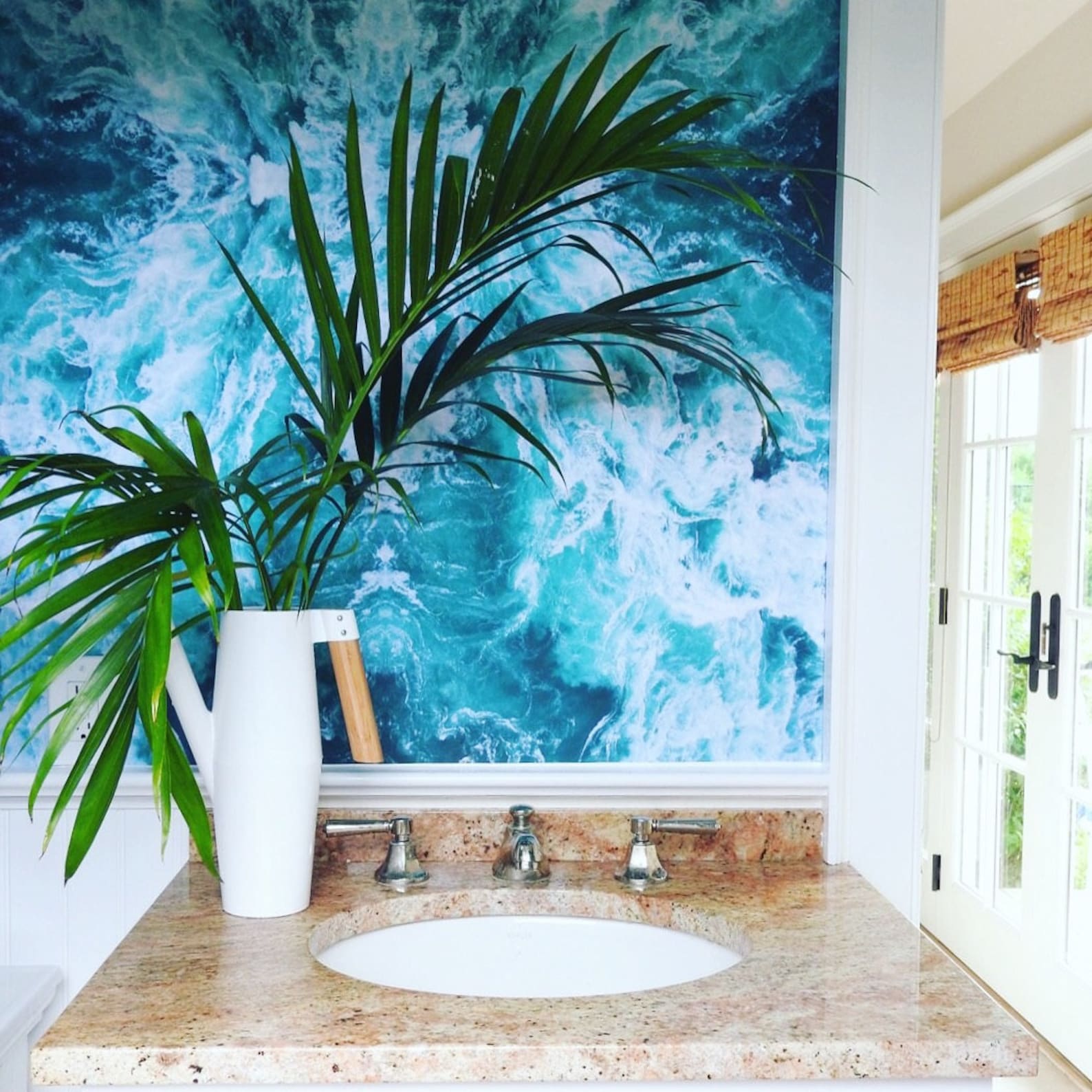 Blue Ocean Waves Wallpaper Sea Wall Mural for Accent Wall for - Etsy