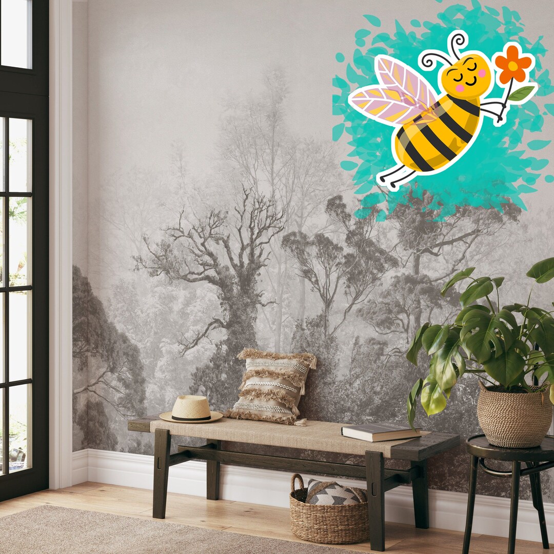 Extra Large Vintage Forest Wallpaper, Landscape in Classic Old Style ...