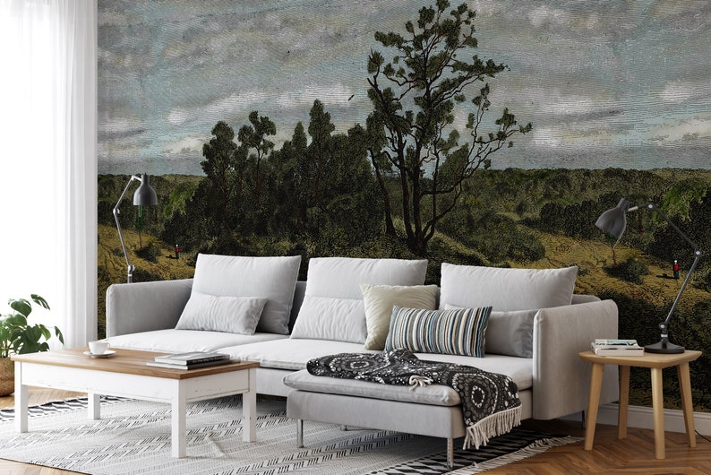 Extra Large Vintage Forest Wallpaper Landscape in Classic Old - Etsy