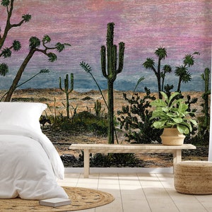 Extra Large Arizona Desert Cactus Wallpaper, Southwest Landscape Wall ...