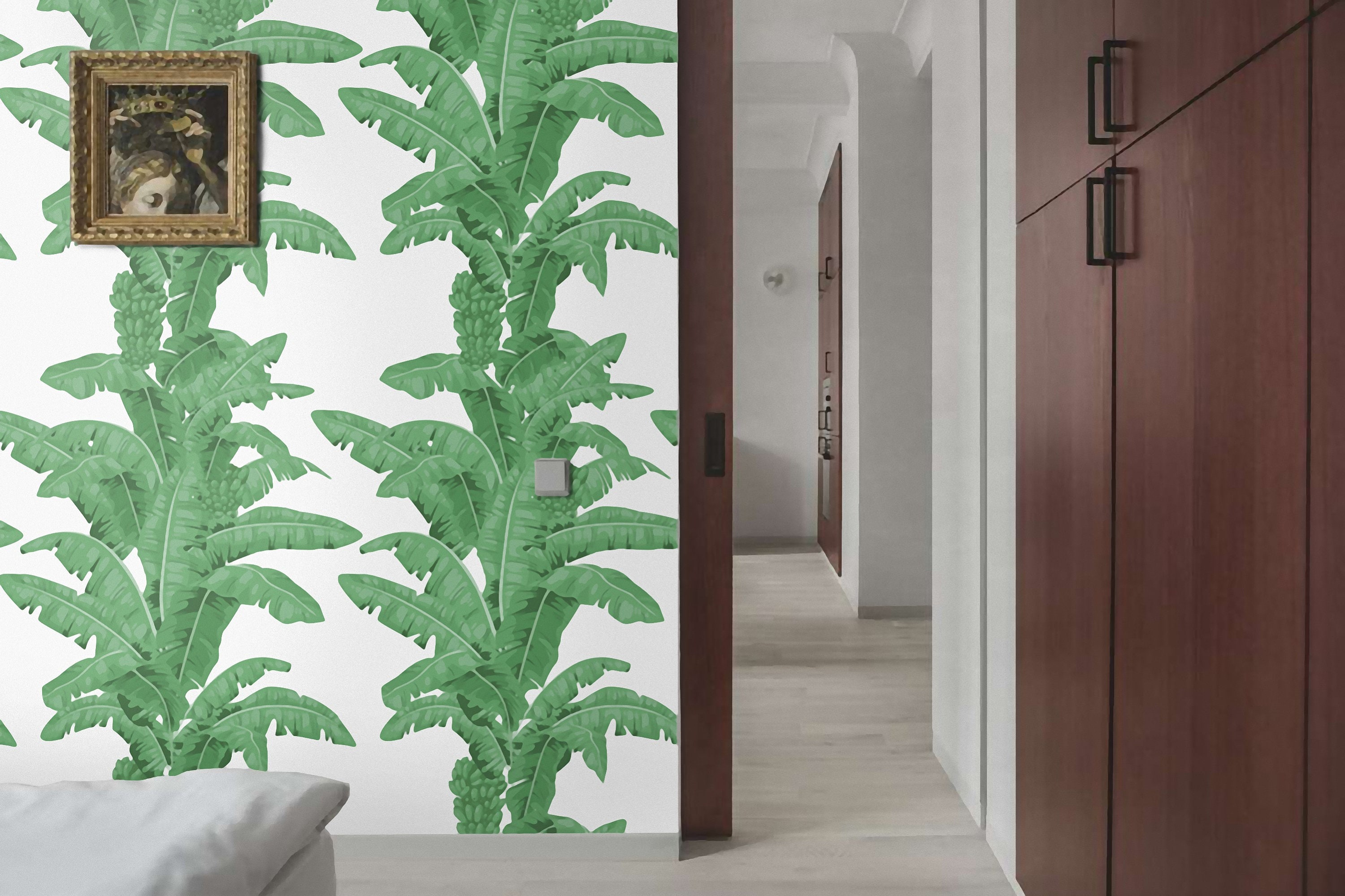 Tropical Palm Leaf Print Wallpaper