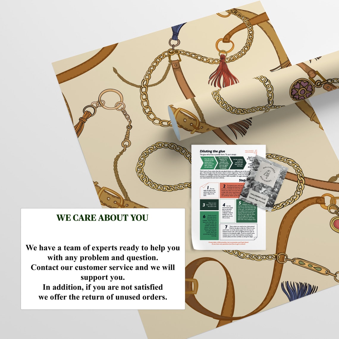 Vintage Horse Reins Wallpaper Tacks and Belts Wall Art - Etsy