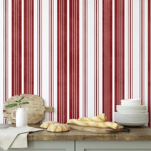 Red and White Striped Wallpaper, Stripes Wallpaper, Stripe Wall Mural ...