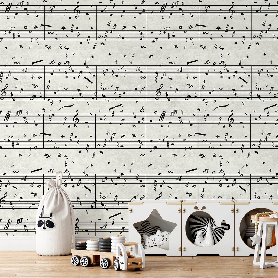 Black Music Notes Wallpaper