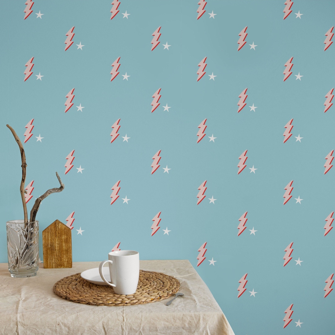 Lightning Bolt Preppy Wallpaper | Aesthetic Posh Wall Art & Trendy Wall ...