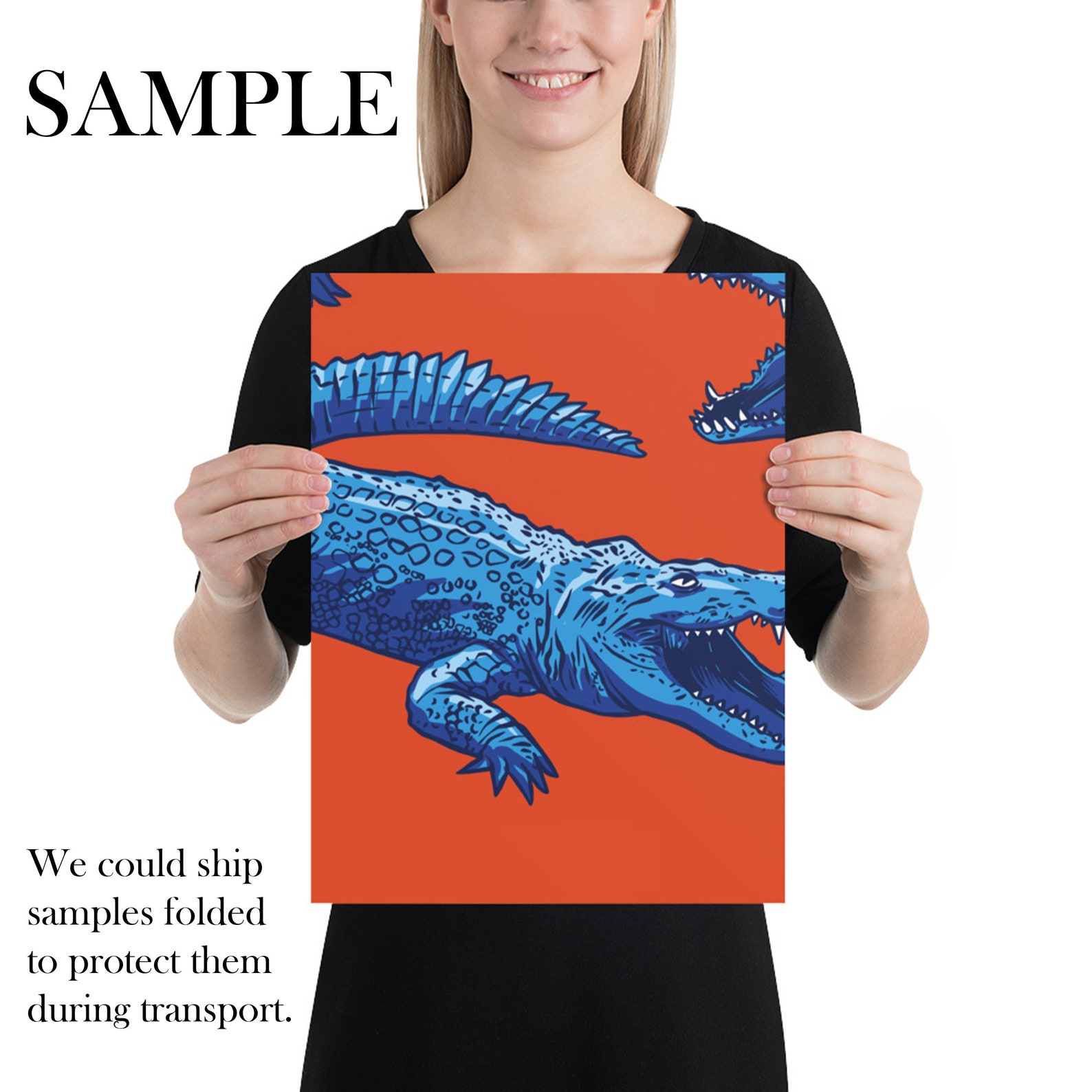Orange Whimsical Crocodiles Wallpaper, Funky Wall Decor - Etsy