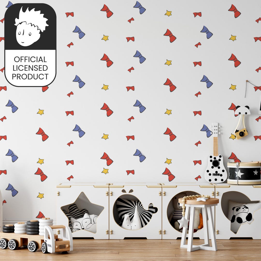 Official Little Prince Bow Ties Wallpaper - Elegant Red Blue Pattern ...