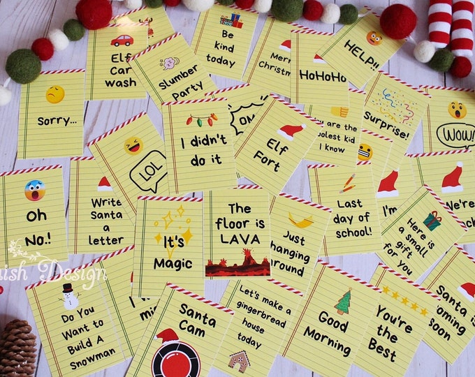 Printable Elf Note, 40 Elf Memo Digital File, Daily Elf Prop, Elf ...
