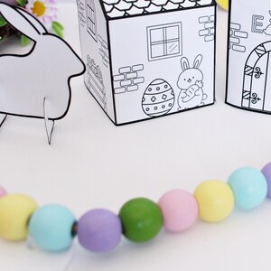 Easter Bunny House Template Printable 3D Paper Craft DIY Easter ...