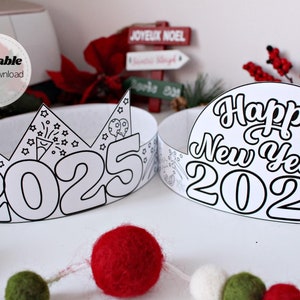 2026 New Year Paper Crown Printable DIY Coloring Craft Kids Activity ...