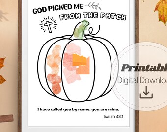 God Picked Me From the Patch Craft – Pumpkin Bible Activity for Kids ...