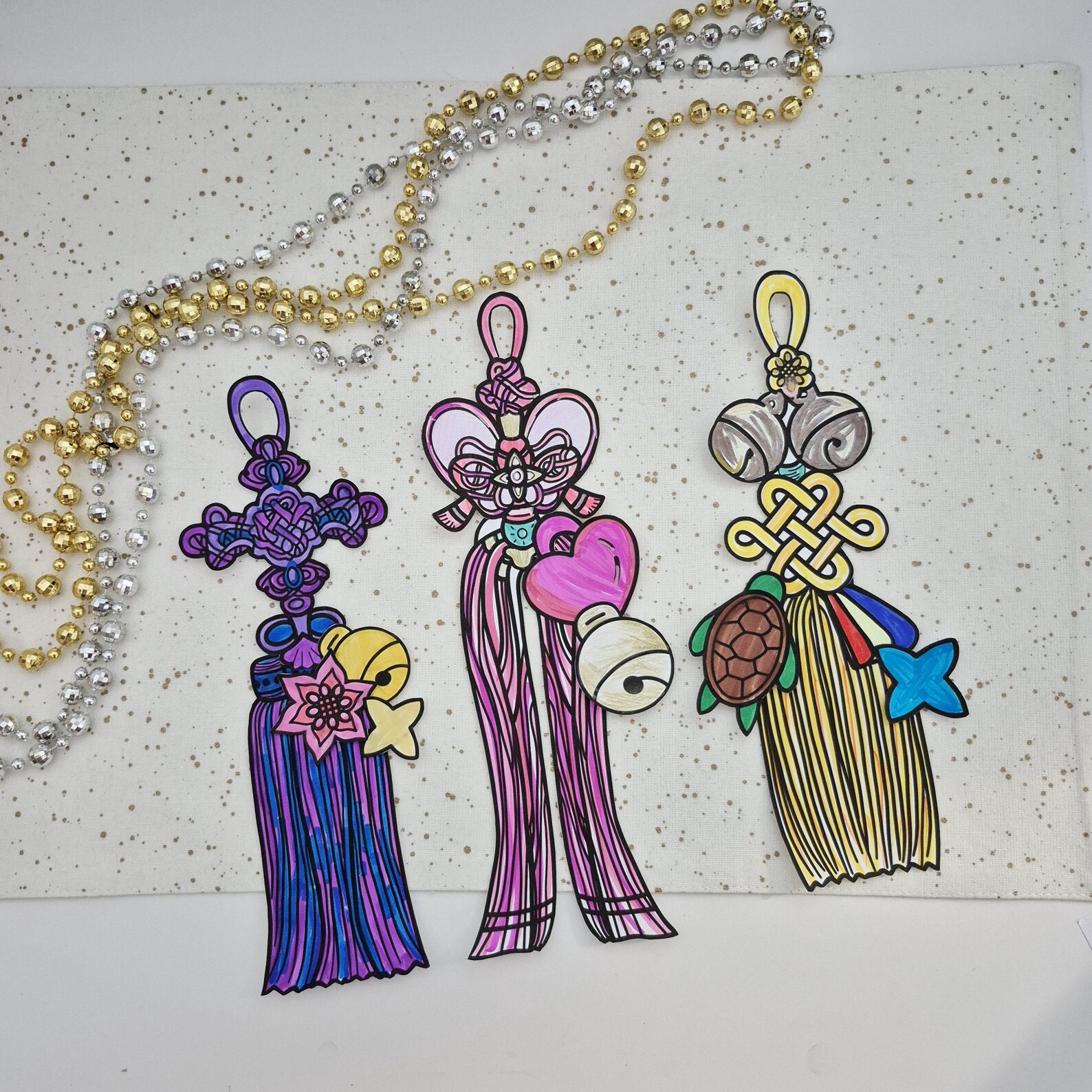 Printable K-pop Tassel Charm (norigae) Coloring DIY Craft, K Pop ...