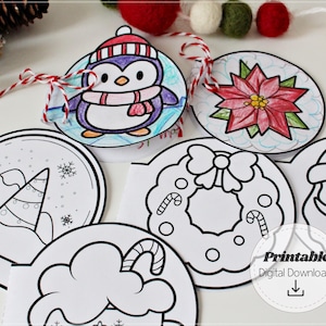 Printable Christmas Coloring Cards DIY Kids Craft Card Activity Holiday ...