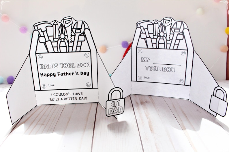 Father’s Day Toolbox Card Craft Printable DIY for Dad, I Couldn’t Have ...