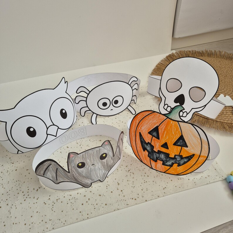 Halloween Crown Craft Set | Kids Printable Halloween Hats | DIY ...
