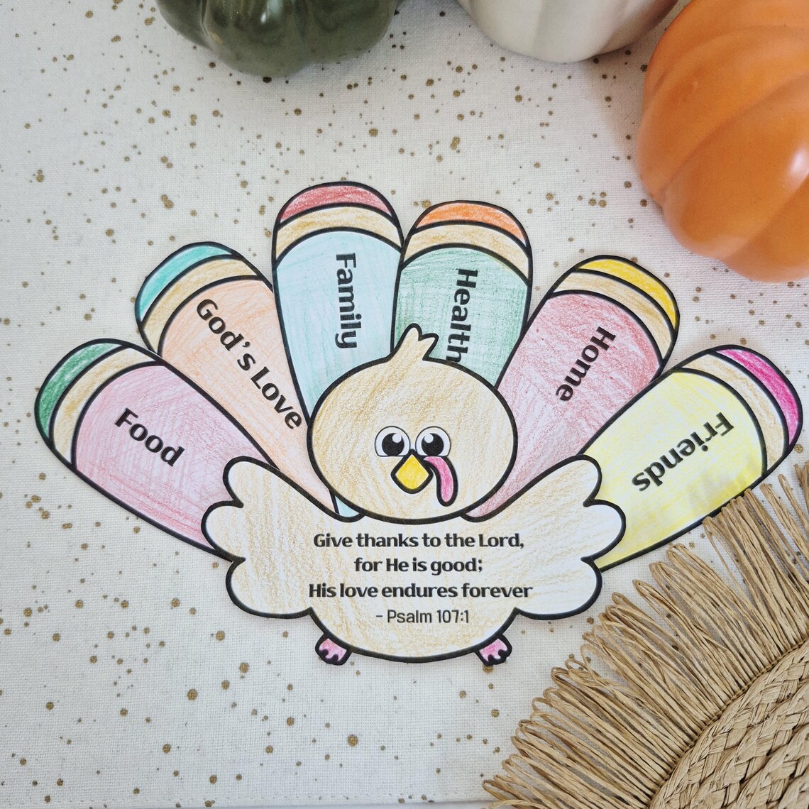 Thanksgiving Bible Craft for Kids, Thankful Turkey Coloring, Sunday ...