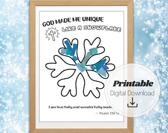 Printable Snowflake Torn Paper Craft for Kids, Christian Winter ...