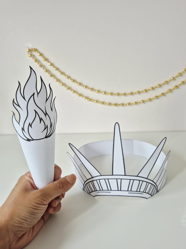 4th of July Crown Statue of Liberty Costume Kids Printable USA Memorial ...