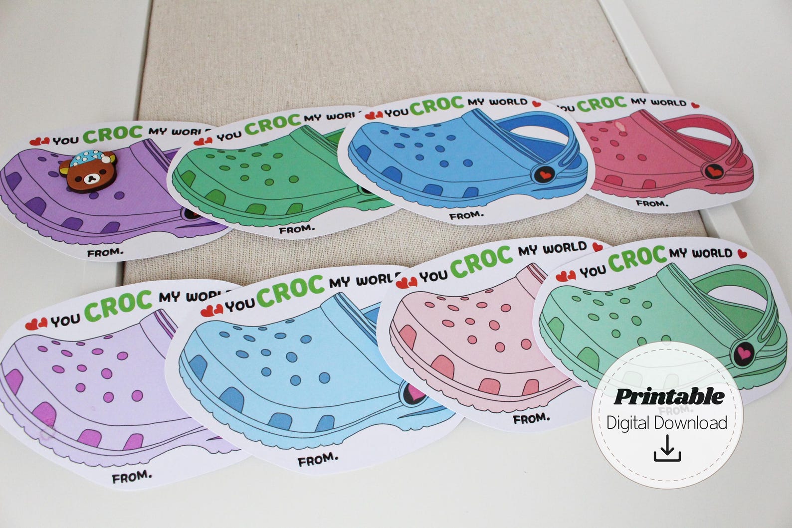 You CROC My World Valentine's Day Card Printable Classroom Exchange ...