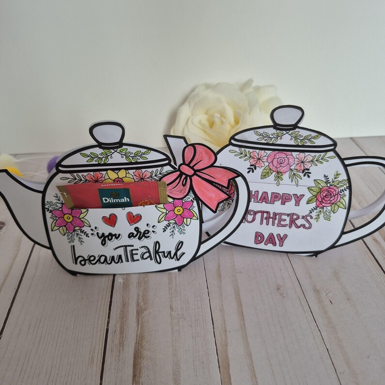 Printable Teapot Craft Kids Mom Gift Idea Mother’s Day Tea Bag Holder ...