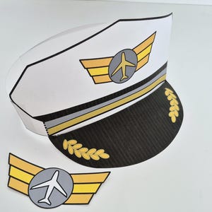 Printable Pilot Hat Template DIY Paper Captain Aviation Hat Kids ...