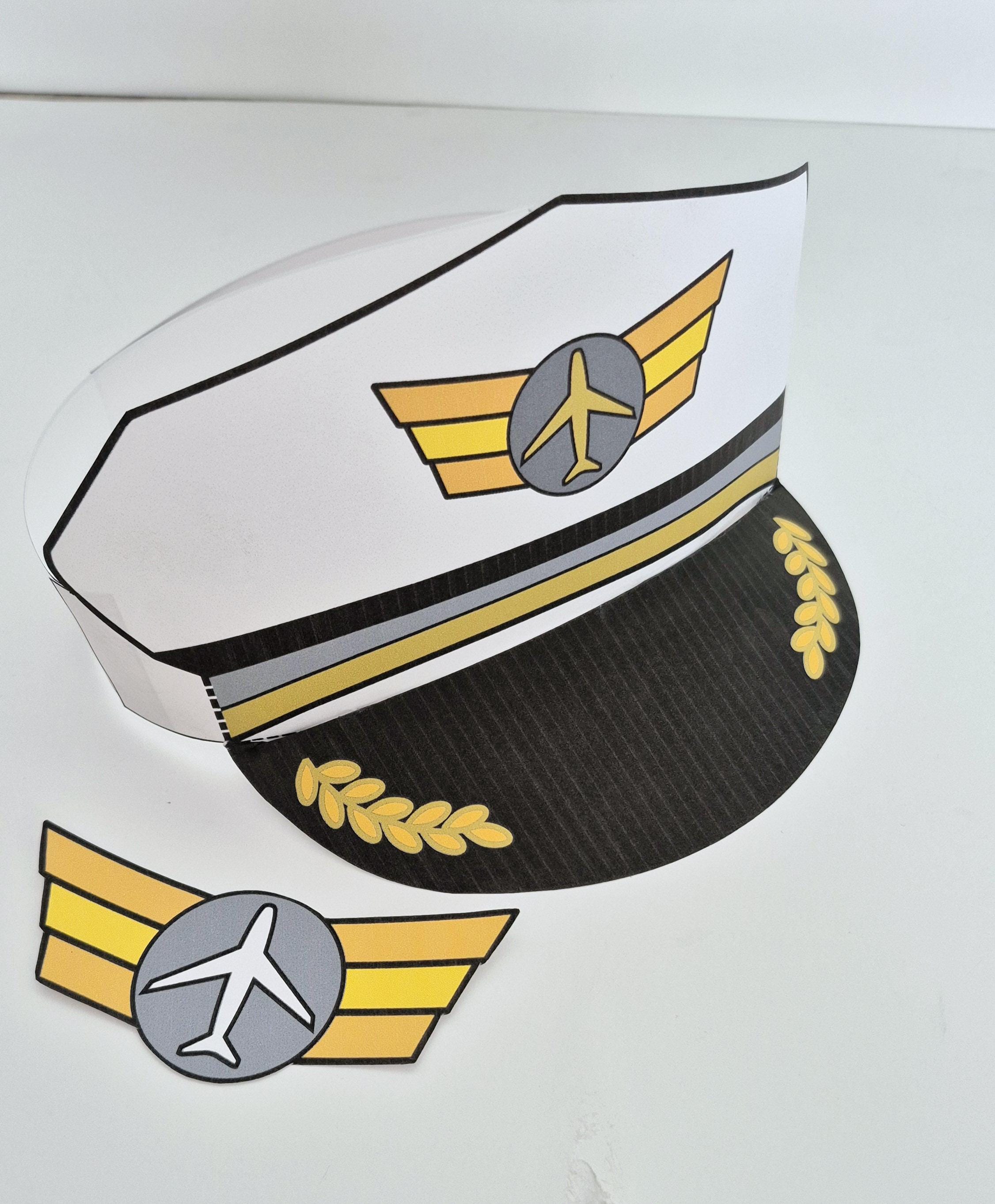 Printable Pilot Hat Template DIY Paper Captain Aviation Hat Kids ...
