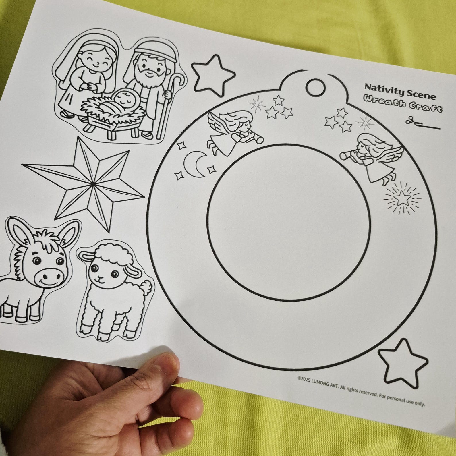 Nativity Wreath Craft Printable | Christmas Activity for Kids, Sunday ...