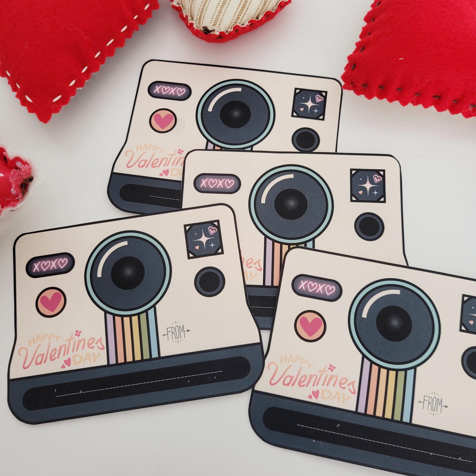Retro Camera Valentine's Day Cards With Candy Holder Printable Treat ...