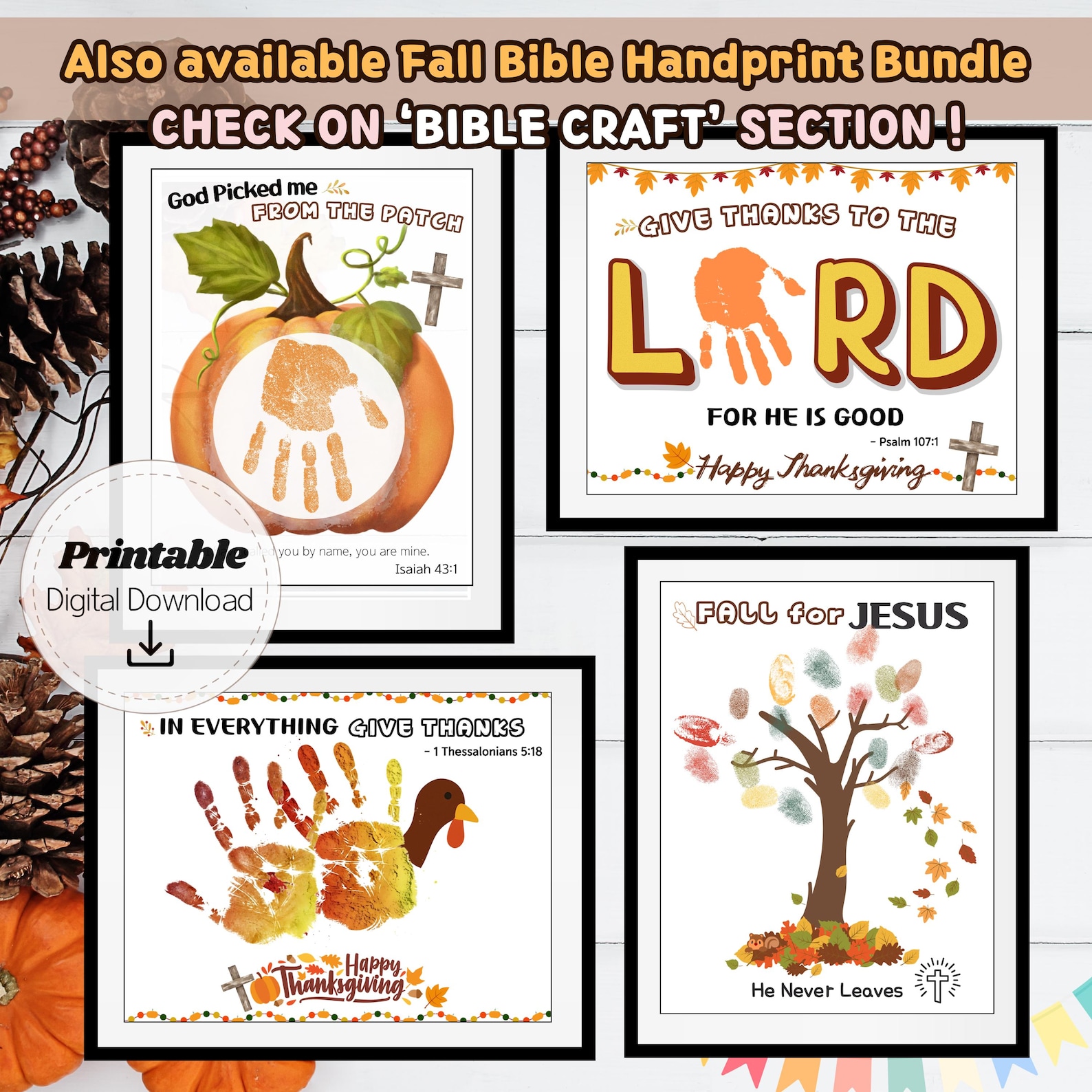 Fall for Jesus Handprint Tree Bible Craft | He Never Leaves Christian ...