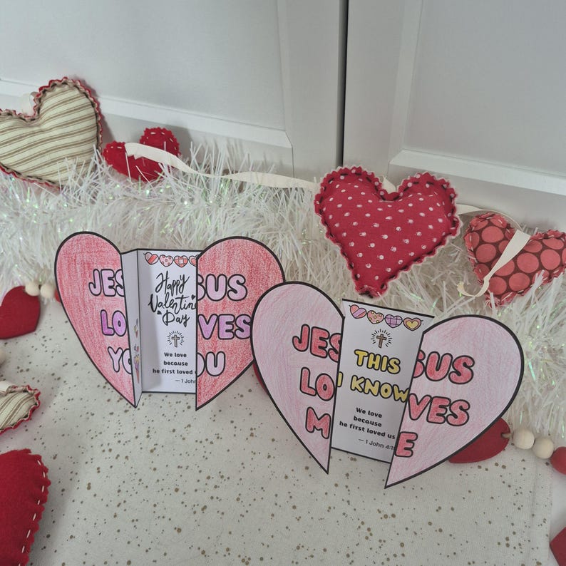 Jesus Loves Me Sunday School Activity | Heart Foldable Card Bible Craft ...