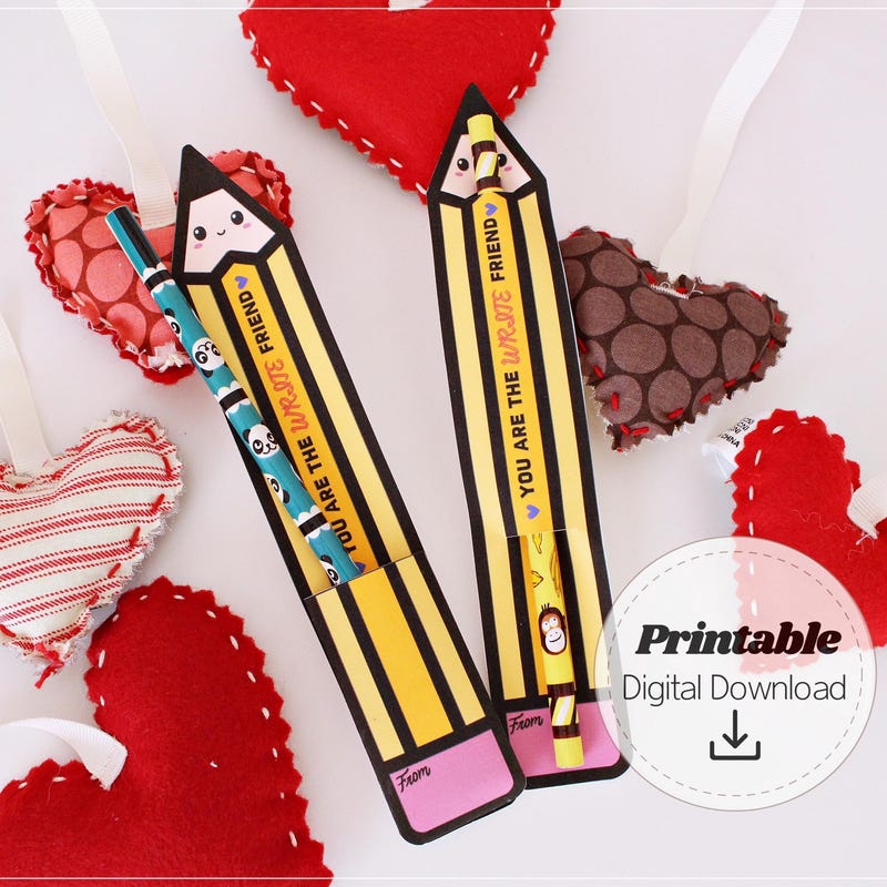 Valentine Pencils - Etsy