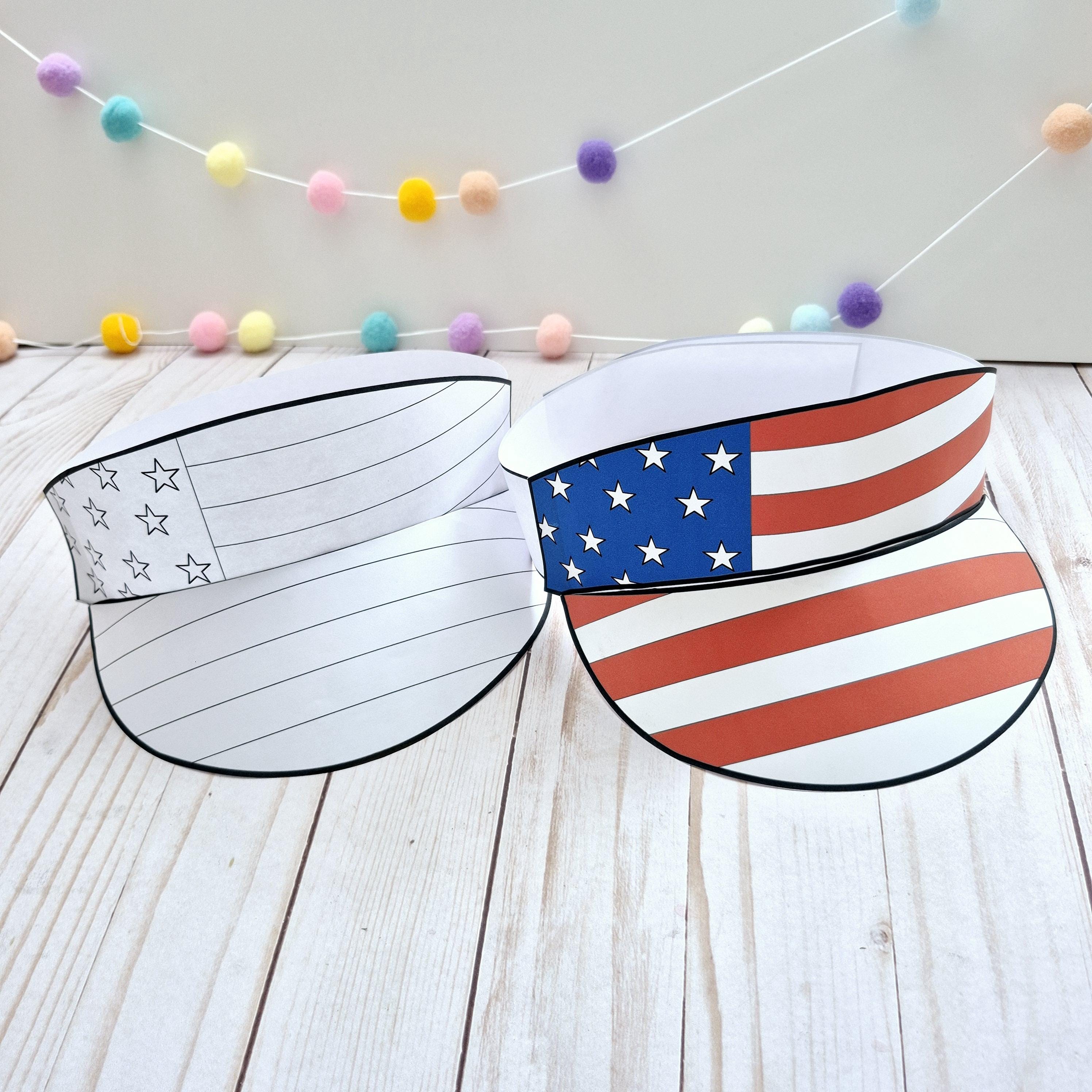 USA Paper Hat Craft Template Printable 4th of July Crown Kids Activity ...