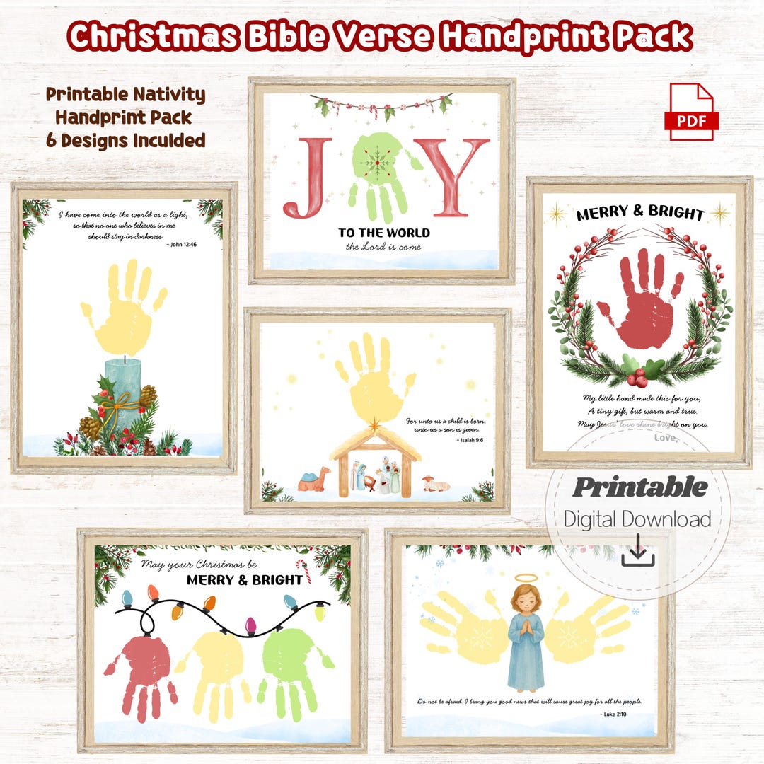 Christian Christmas Handprint Art Bundle | Nativity Handprint Crafts ...