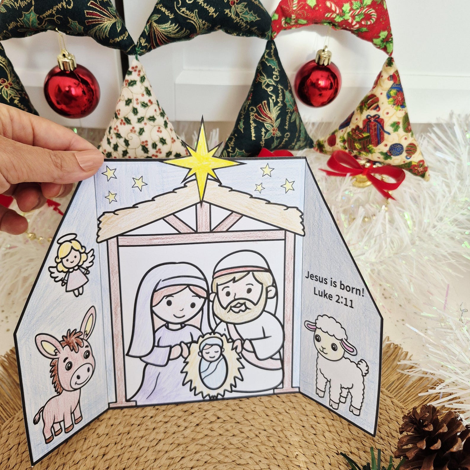 Jesus is Born Craft Printable | Nativity Coloring Activity for Kids ...