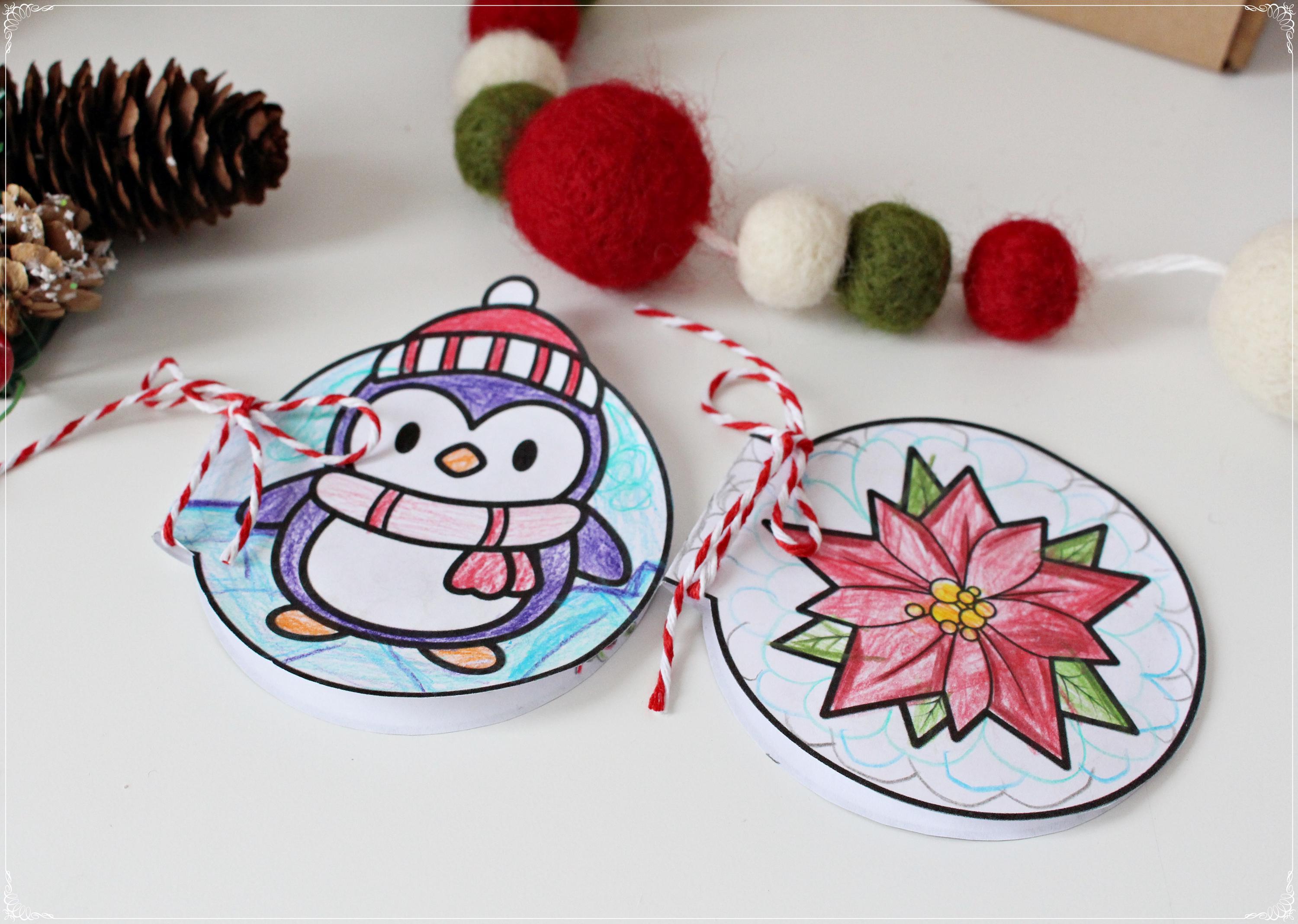 Printable Christmas Coloring Cards DIY Kids Craft Card Activity Holiday ...