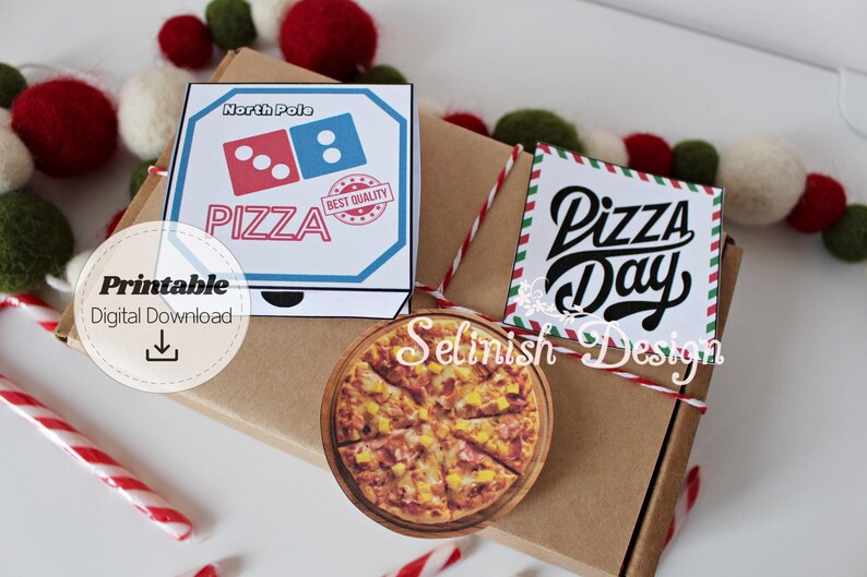 Printable Shelf Elf Pizza Box With Pizza Day Sign Miniature Pizza Scene ...