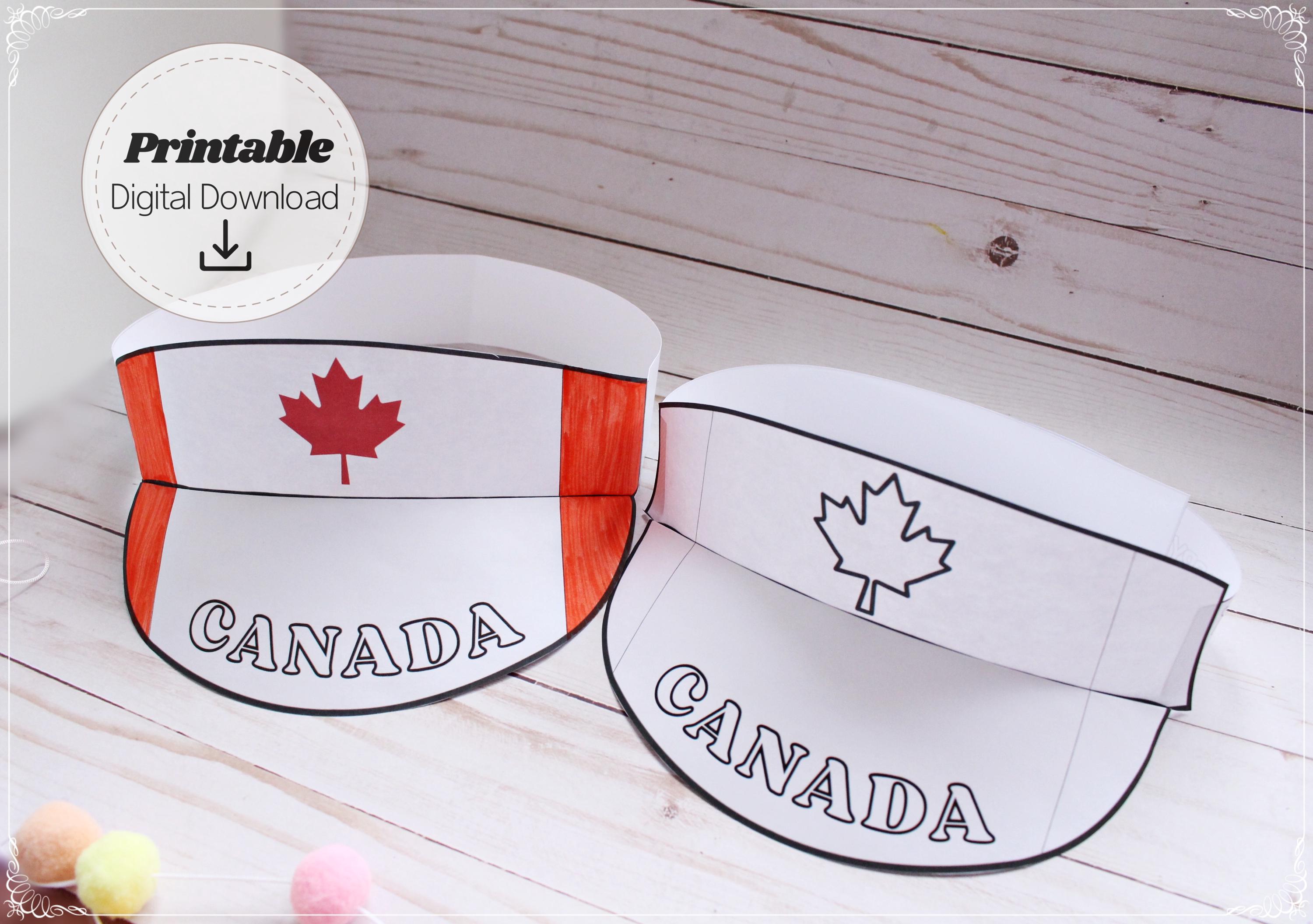 Canada Day Paper Crown Printable Craft Coloring DIY Canada Flag Paper ...