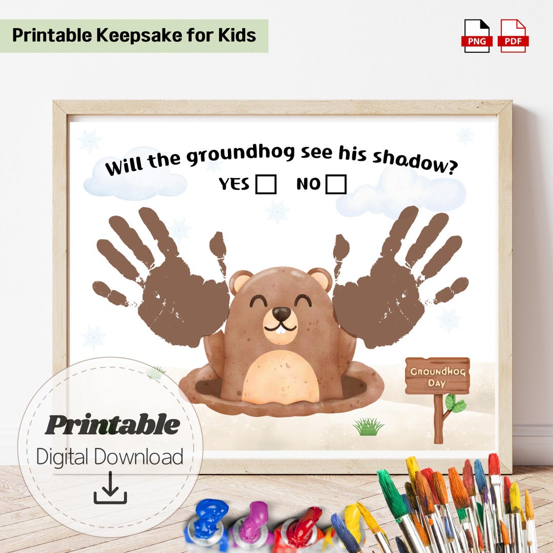 Groundhog Day Shadow Prediction Activity, Handprint Art Game ...