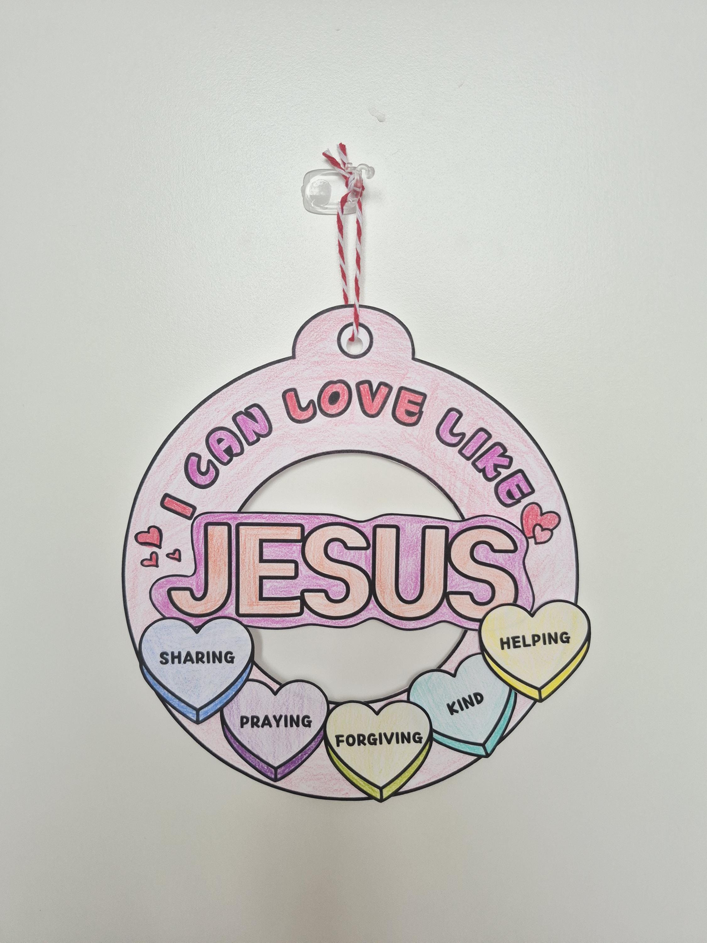 Love Like Jesus Valentine Wreath Craft for Kids, Sunday School Bible ...