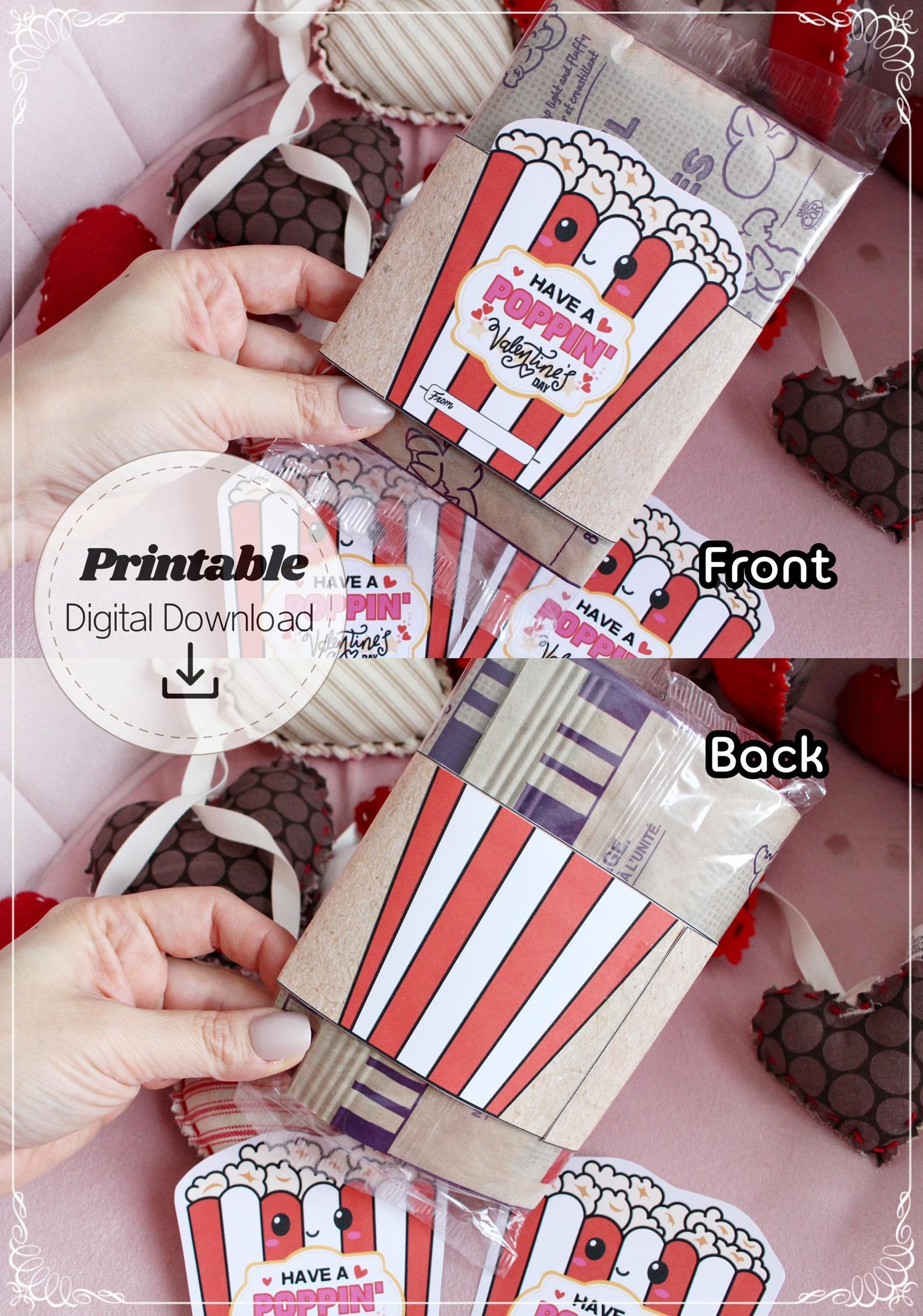 Have a Poppin' Valentine's Day Popcorn Wrapper & Tags, Kids Valentine ...
