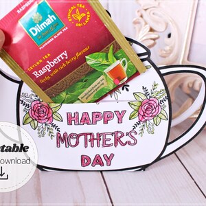 Mother's Day 3D Teapot Card Printable Tea Bag Holder Gift Kids Craft ...