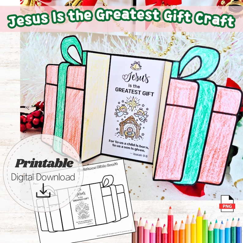 Jesus is the Greatest Gift Craft | Foldable Christmas Bible Craft ...