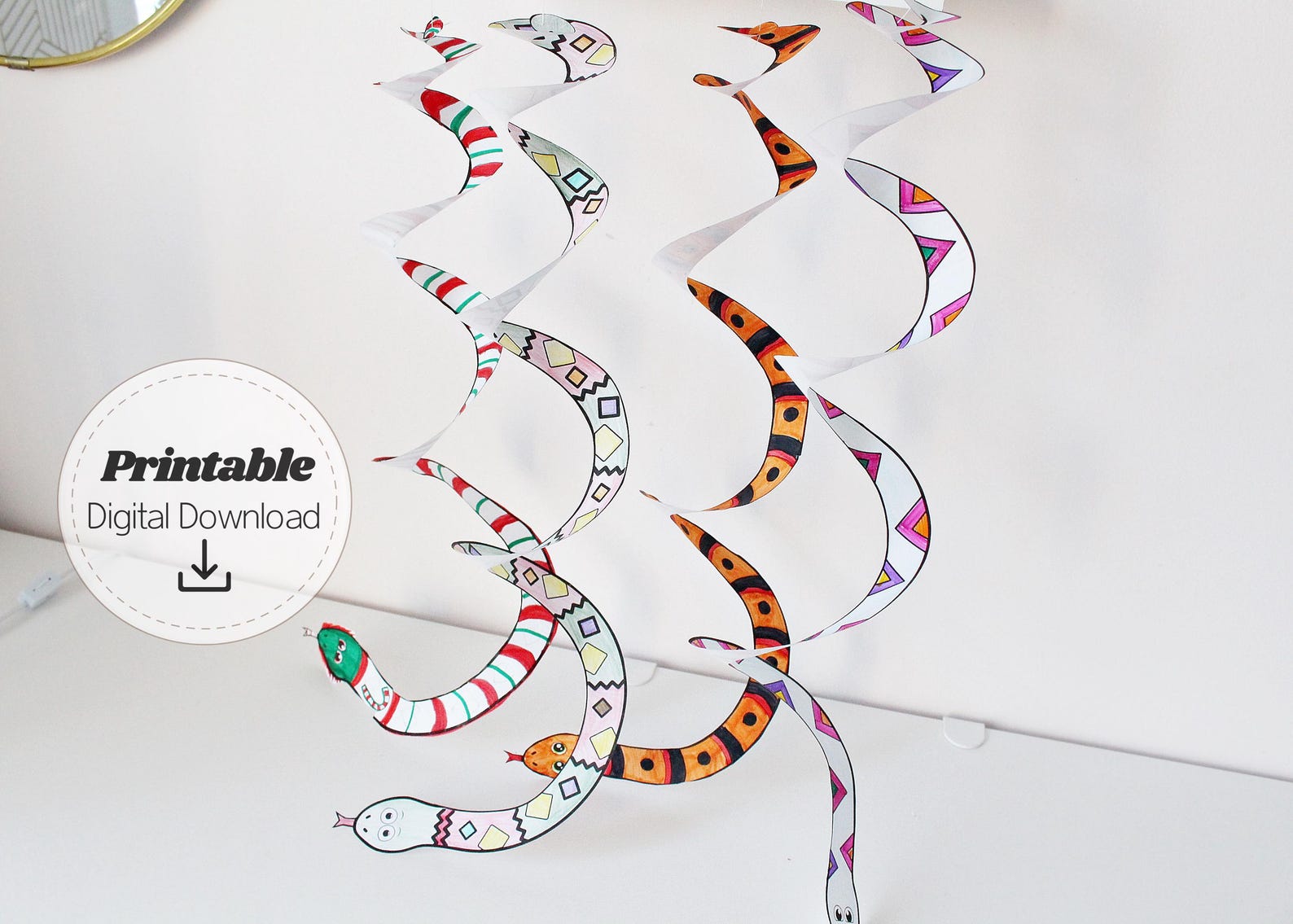 Build a Snake Paper Spiral Snake Printable DIY Paper Toy Kids Activity ...