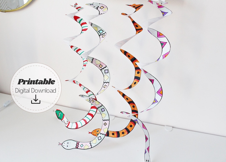 Build a Snake Paper Spiral Snake Printable DIY Paper Toy Kids Activity ...