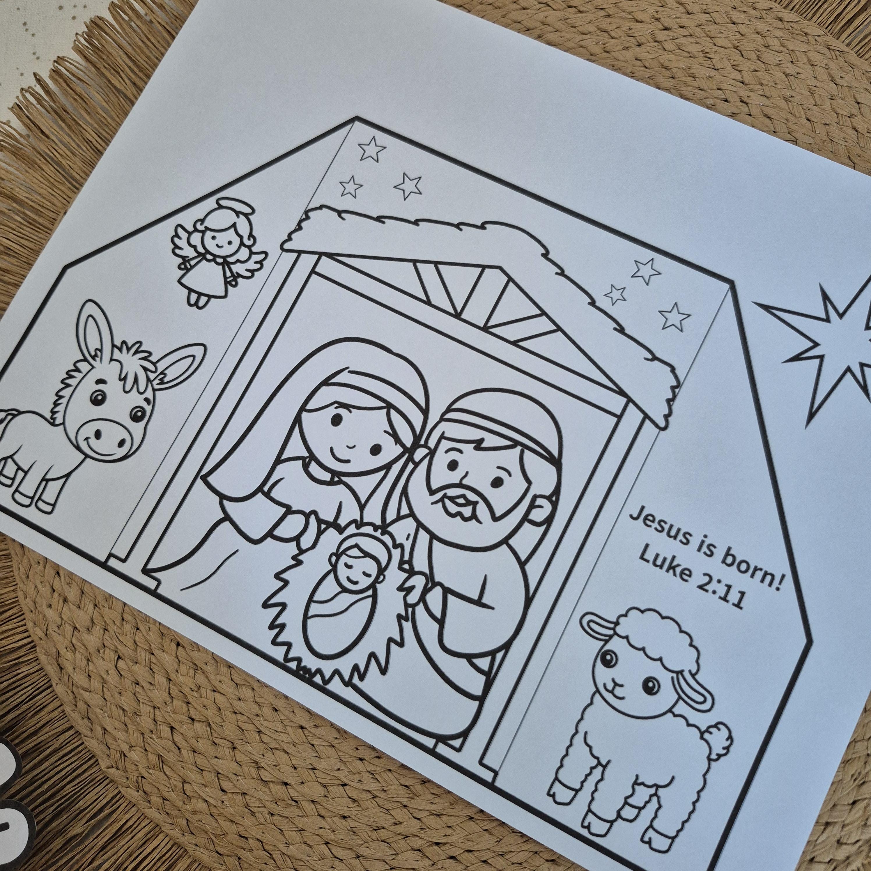 Jesus is Born Craft Printable | Nativity Coloring Activity for Kids ...