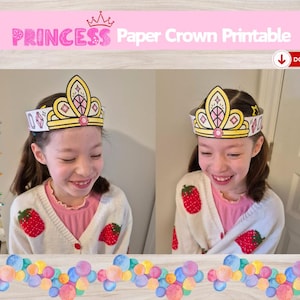 Paper Princess Crown Template Printable Kids Paper Tiara Craft DIY ...