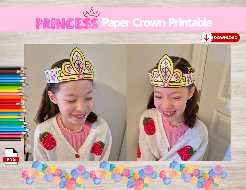 Royal Crown Craft Template, Prince Princess Tiara Coloring, King Queen ...