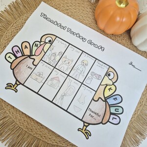 Printable Thankful Turkey Craft | Thanksgiving Foldable Coloring ...