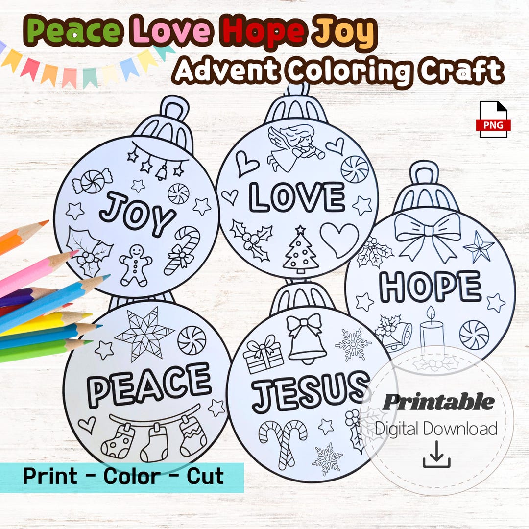 Advent Coloring Ornaments Craft Kit Printable | Christian Bible Class ...